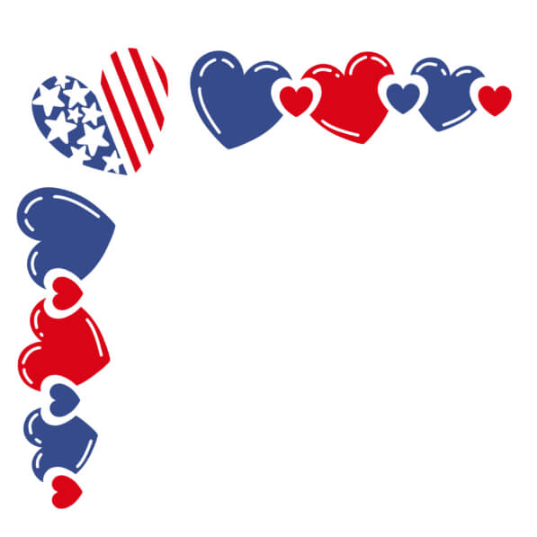 Download Patriotic 4th of July Heart Border Borders & Corners Online ...