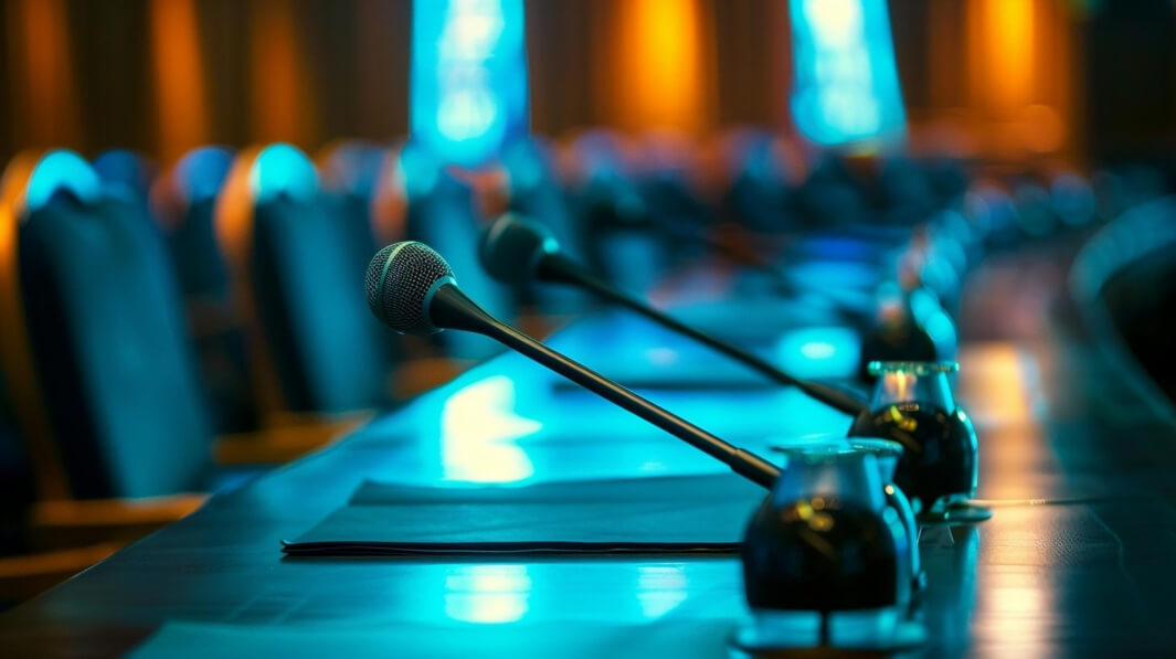 Download Conference Table Setup for Business Meeting Backgrounds Online ...