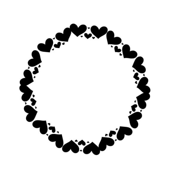 Descarga Marco Circular de Corazones Negros Marcos En Línea - Creative ...