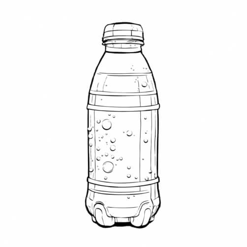 Download Black and White Drawing of an Empty Plastic Bottle Coloring ...