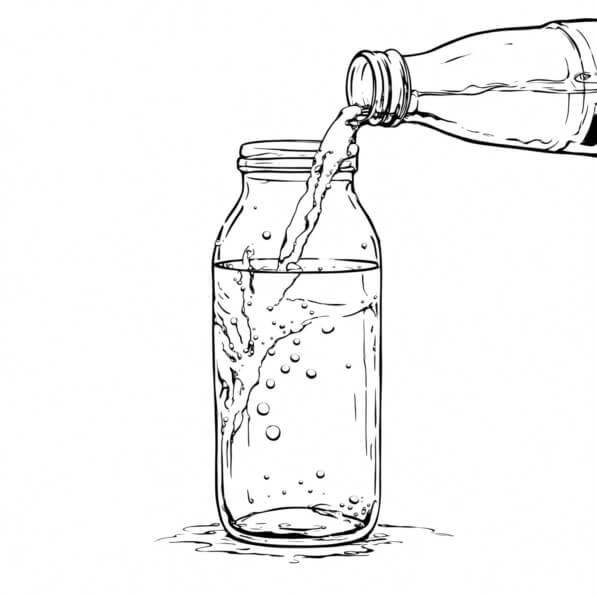 Download Hand Pouring Water into Glass Jar Coloring pages Online ...
