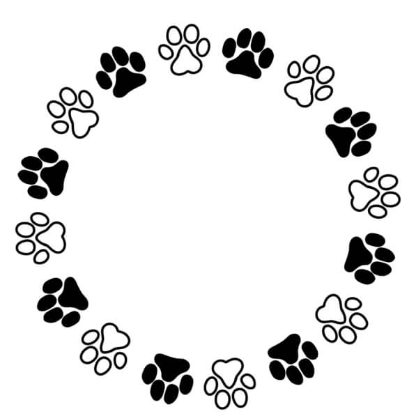 Download Black and White Paw Print Circle Decor Frames Online ...