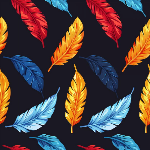 Scarica Motivo di piume colorate Patterns Online - Creative Fabrica