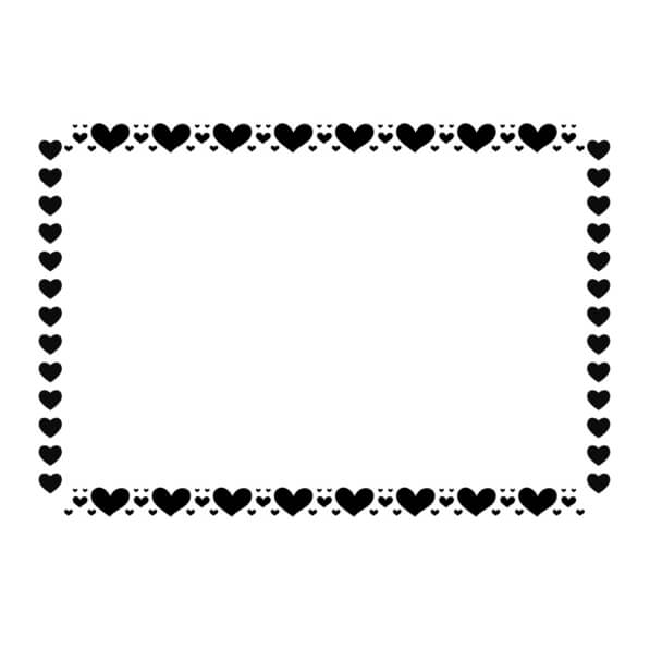 Baixe Moldura Elegante Preta com Corações Brancos Frames - Creative Fabrica
