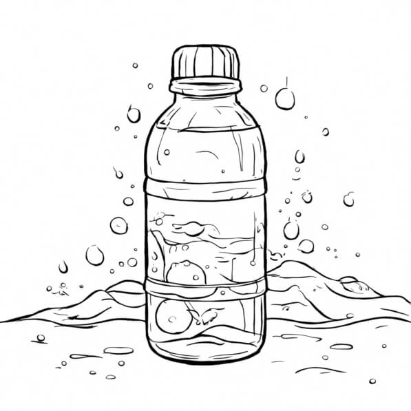 Download Water Bottle with Bubbles for Health Promotion Coloring pages ...