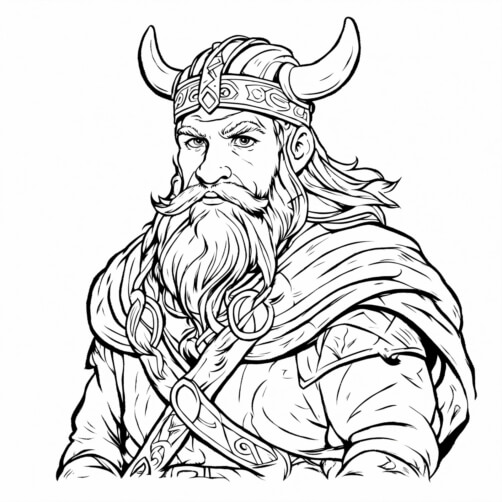 Descarga Ilustración de un vikingo para páginas para colorear Páginas ...