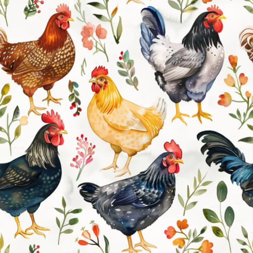 Download Colorful Chickens Seamless Pattern Patterns Online - Creative ...
