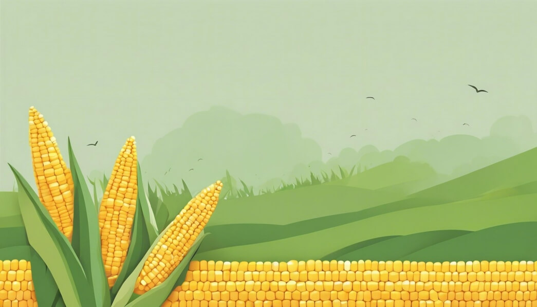 Download Illustration of Corn Field with Ears of Corn and Birds ...