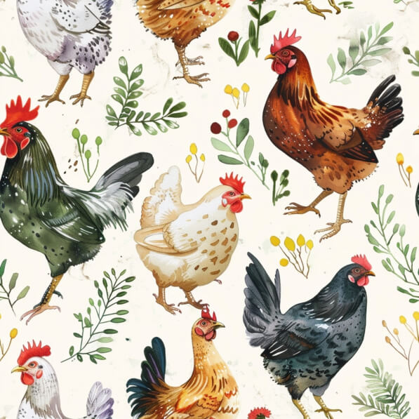 Download Colorful Chicken and Flower Pattern Patterns Online - Creative ...