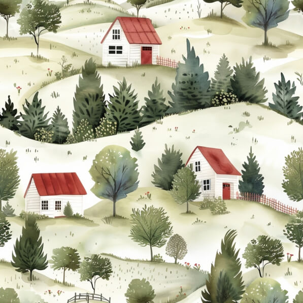 Download Seamless Countryside Pattern Patterns Online - Creative Fabrica