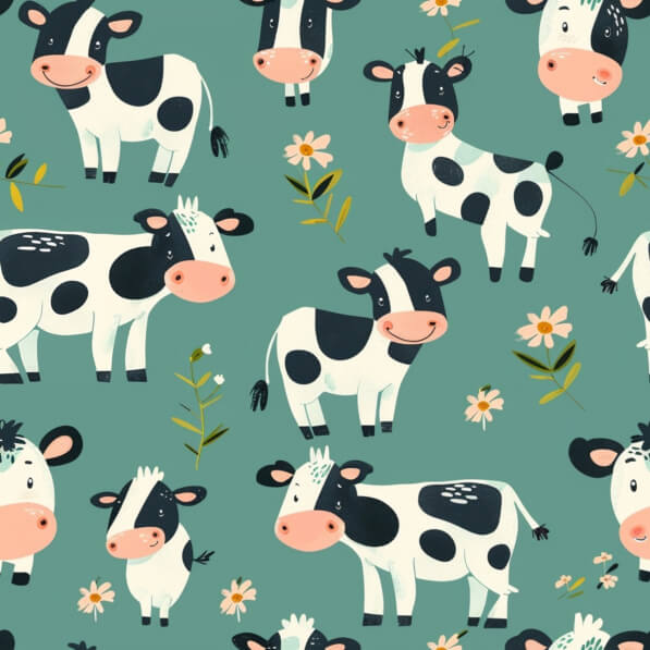 Descarga Patrón sin Fisuras de Vaca y Flor Patrones En Línea - Creative ...