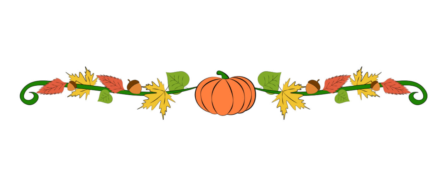 Download Fall Decorations with Pumpkin, Leaves, and Flowers Borders ...