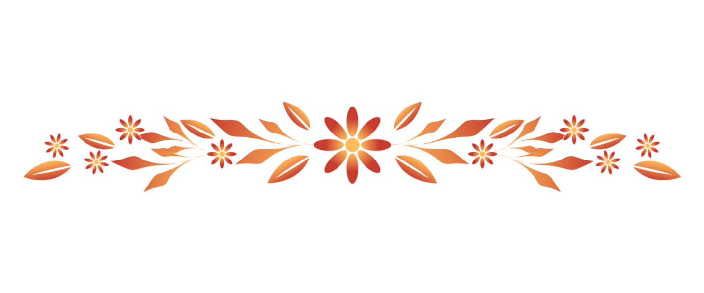 Download Orange Floral Design with Red and Orange Flowers Borders ...