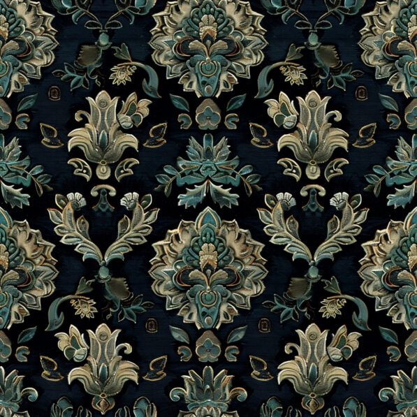 Download Ornate Floral Pattern on Black Background Patronen online op ...