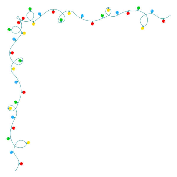 Download Christmas Garland Border with Colorful Lights Borders ...