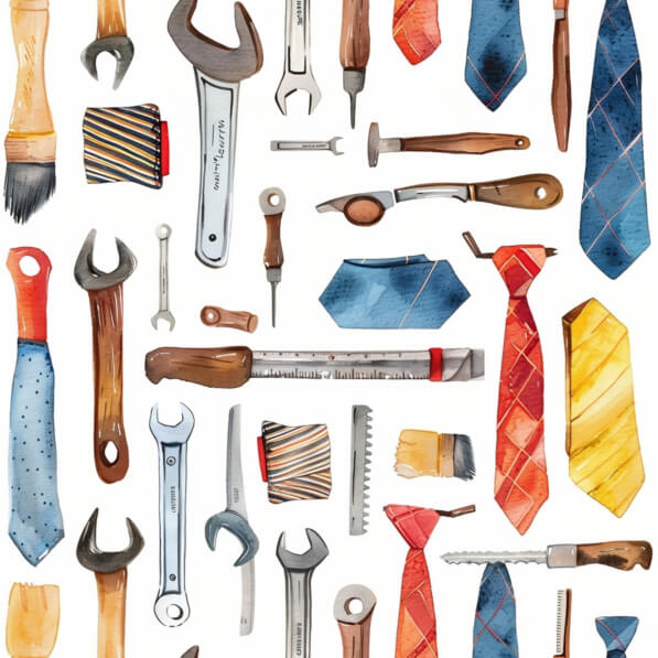 Download Watercolor Painting of Various Tools and Ties Patterns Online ...