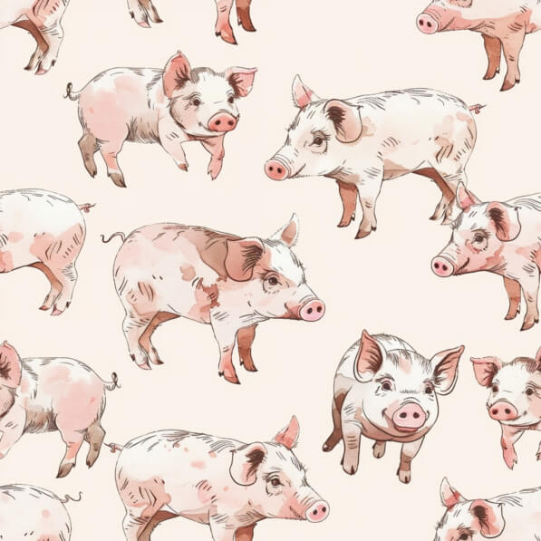 Download Seamless Pattern of Pigs, Cows, Sheep, and Goats Patterns ...