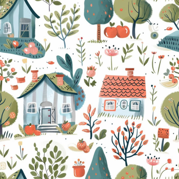 Download Seamless Countryside Pattern Patterns Online - Creative Fabrica
