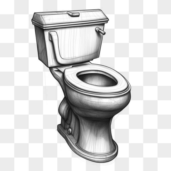 Download Detailed Drawing of an Old-fashioned Toilet Sketches Online ...