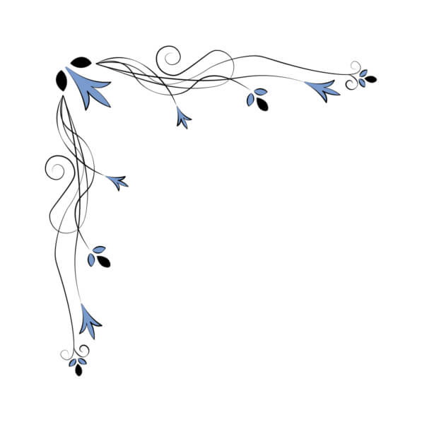 Download Black and Blue Floral Design in Triangle Shape Borders ...