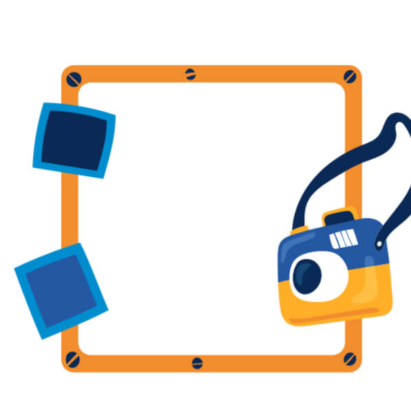 Download Creative Photo Frame with Orange Camera Frames Online ...