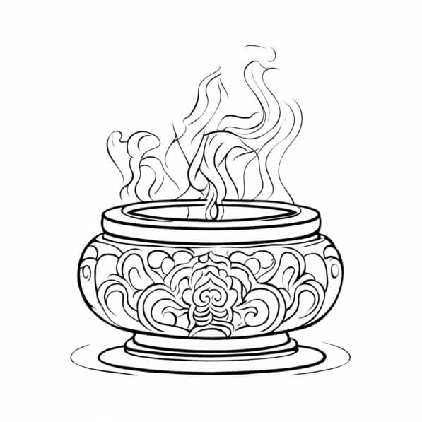 Download Black and White Incense Burner Drawing Coloring pages Online ...