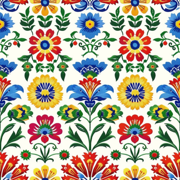 Download Colorful Floral Pattern in Polish Folk Art Style Patterns ...