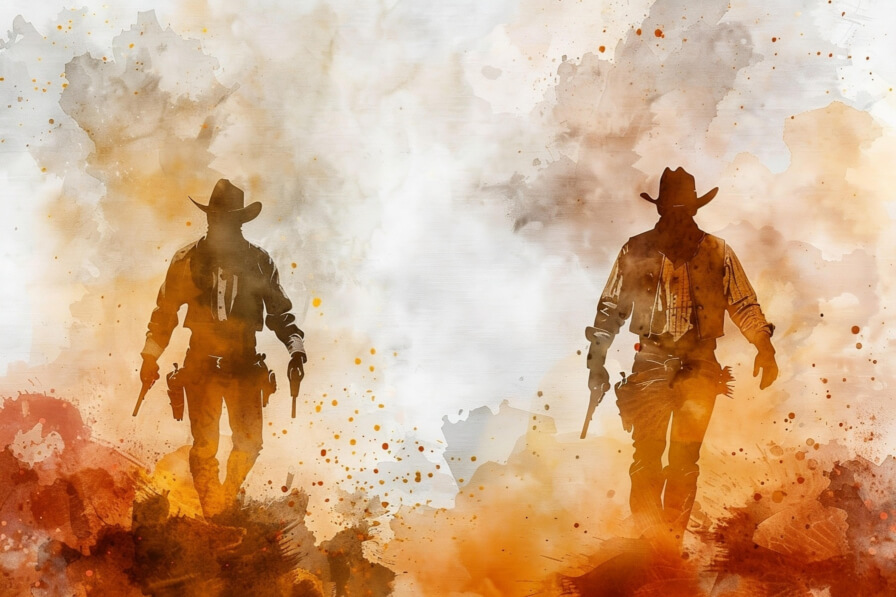 Download Cowboys in the Desert Watercolor Painting Backgrounds Online ...