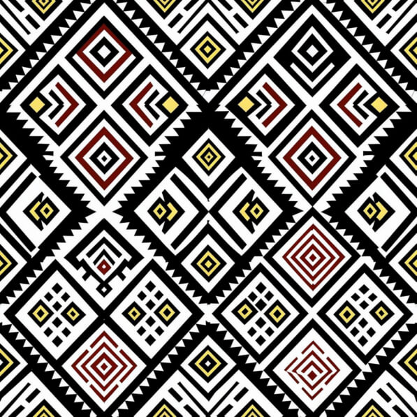Download Black and White Tribal Pattern with Red Squares Patterns ...