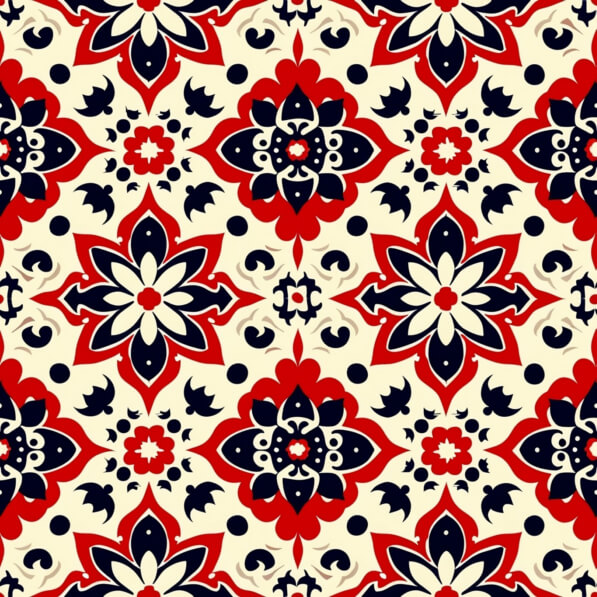 Télécharger Motif floral sans couture en rouge, noir et blanc - Style ...