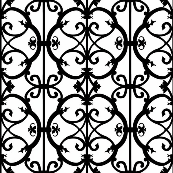 Download Ornate Wrought Iron Pattern on White Background Patterns ...
