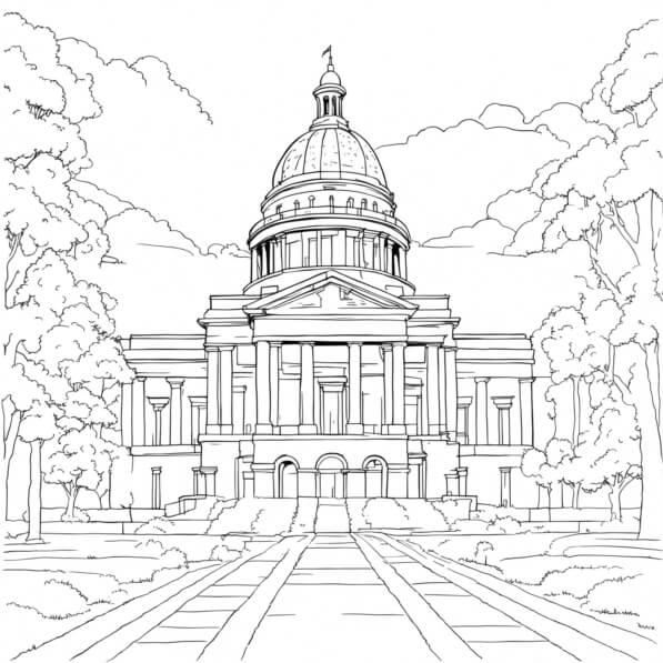 Download State Capitol Building Drawing Coloring pages Online ...