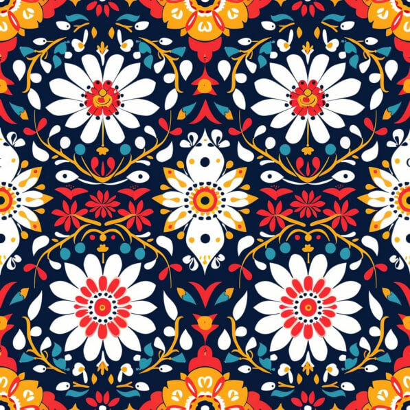 Descarga Patrón Floral Mexicano Colorido Patrones En Línea - Creative ...