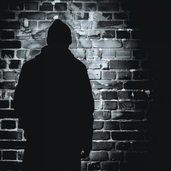 Descarga Silueta de una persona frente a una pared de ladrillos Fondos ...