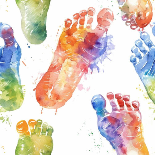 Download Colorful Footprints Seamless Pattern Patterns Online ...