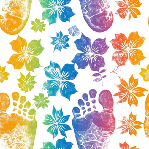 Download Colorful Footprints Seamless Pattern Patterns Online ...