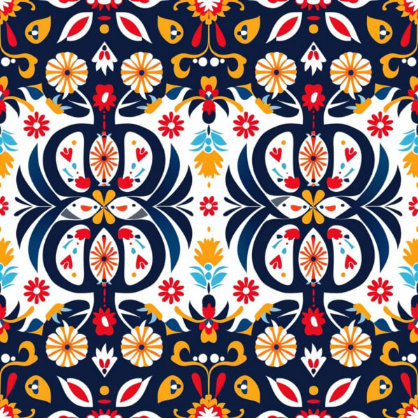 Download Colorful Floral Pattern in Traditional Mexican Style Patterns ...