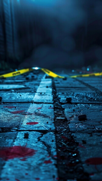 Download Dark Street Scene with Blood and Caution Tape Backgrounds ...