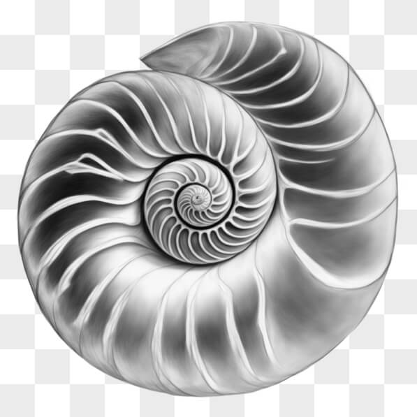 Download Spiral Nautilus Shell - Ammonite Fossil Sketches Online - Creative Fabrica