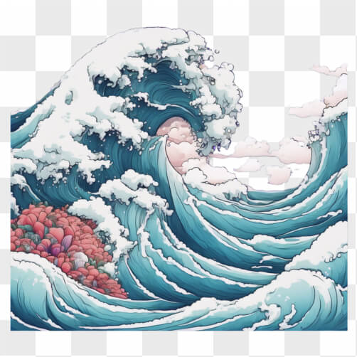 Download Illustration of the Great Wave off the Coast of Kanagawa ...