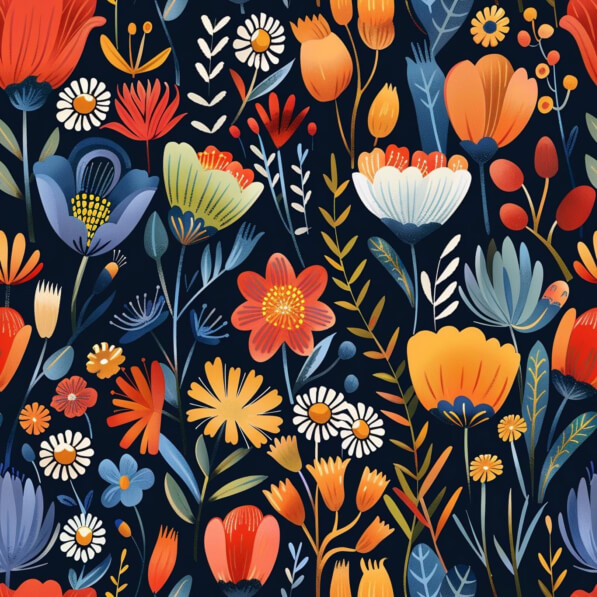 Download Brightly Colored Flower Pattern Patterns Online - Creative Fabrica