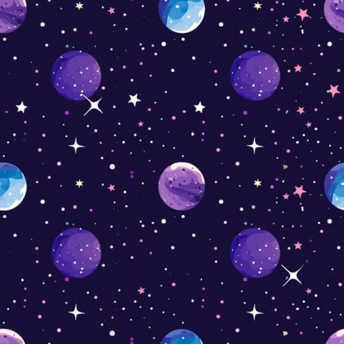 Download Seamless Space Pattern with Planets, Stars, and Moons Patterns ...