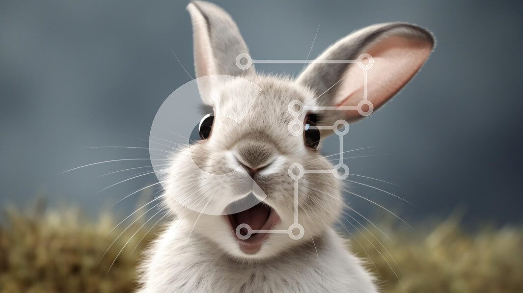 Download Excited Rabbit in Grass Stockphotos Online - Creative Fabrica