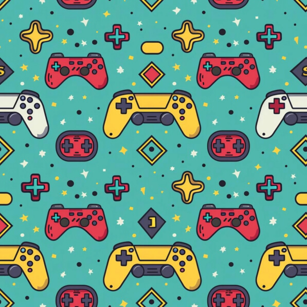 Download Colorful Video Game Controller Pattern Patterns Online ...
