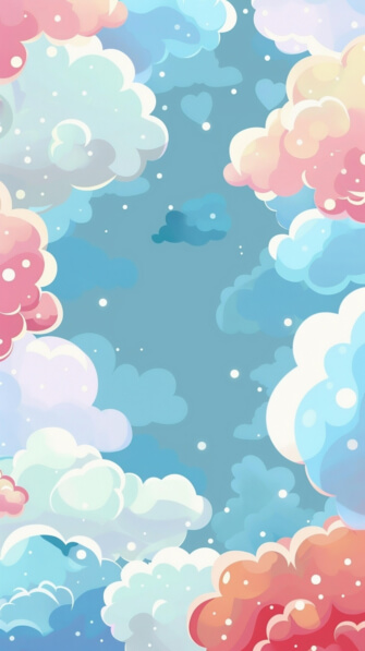 Download Colorful Cartoon-Like Background with Clouds and Snowflakes ...