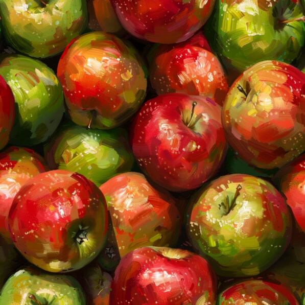 Download Colorful Painting of Red and Green Apples Patterns Online ...