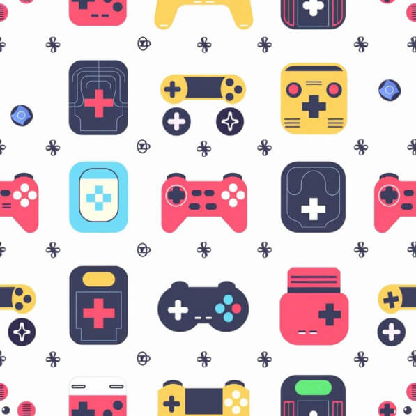 Download Colorful Video Game Controllers Seamless Pattern Patterns ...