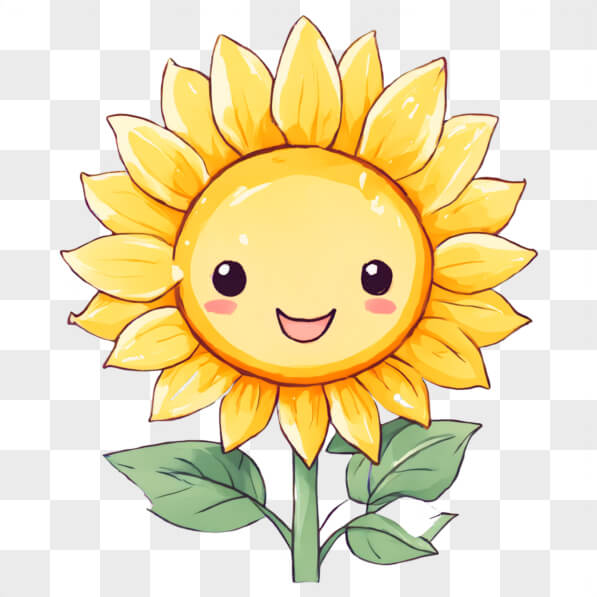 Download Kawaii Sunflower with Smiley Face Kawaii Online - Creative Fabrica