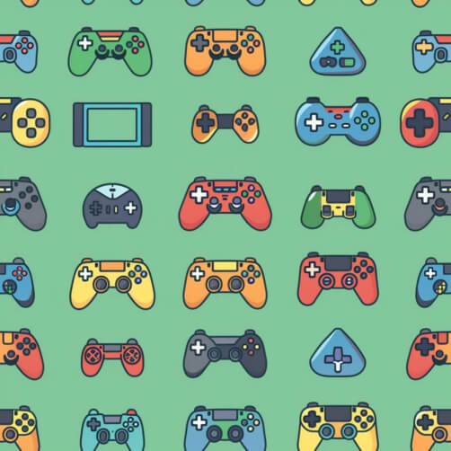 Download Colorful Video Game Controllers Seamless Pattern Patterns ...