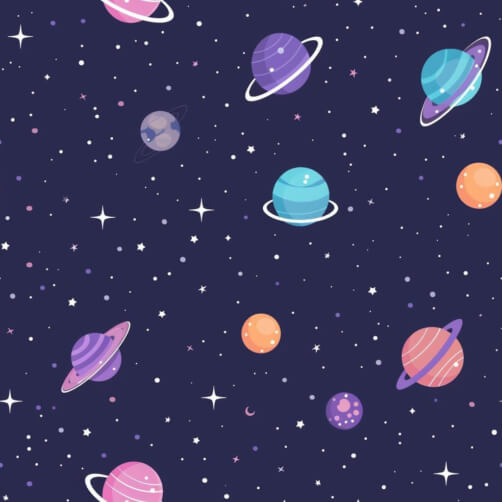 Download Seamless Space Pattern with Planets, Stars, and Moons Patterns ...